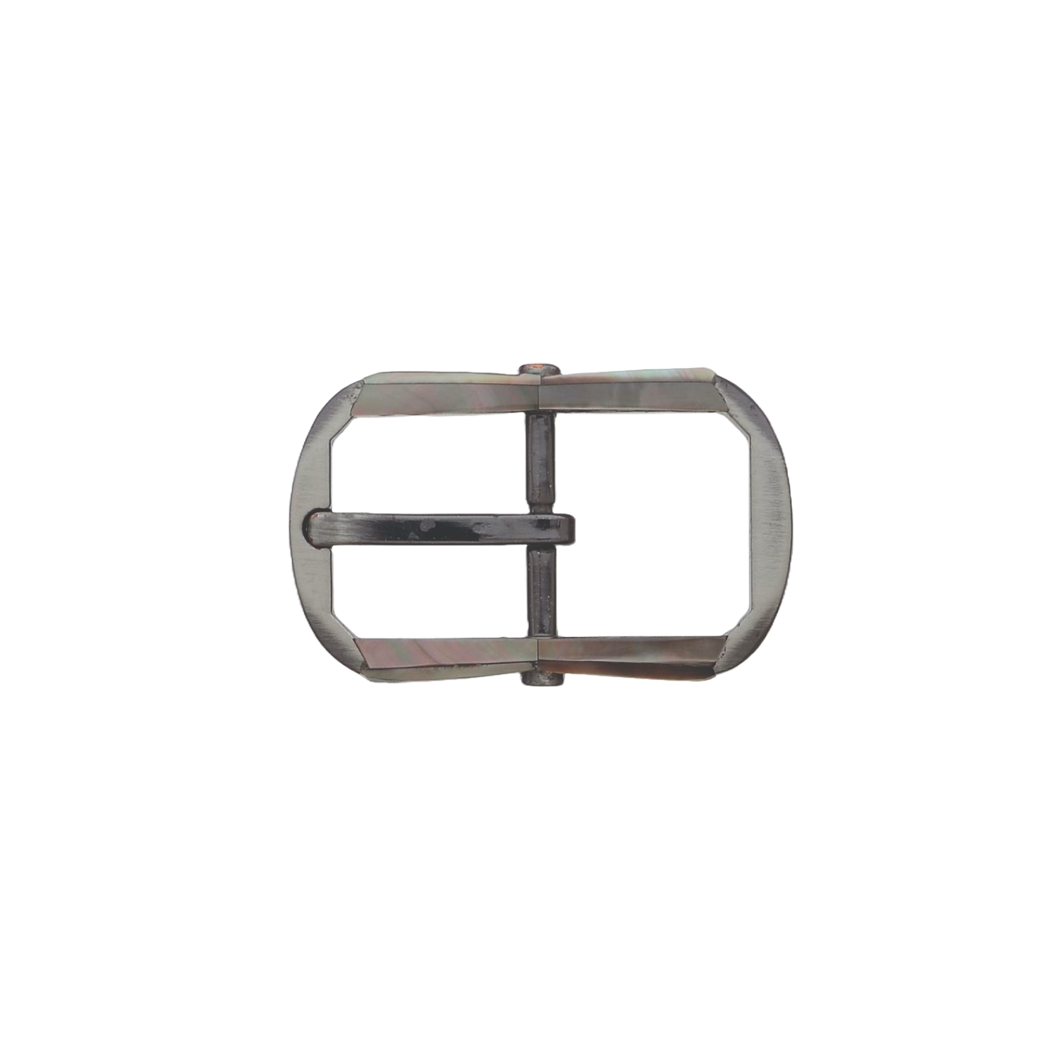 Faceted-Edge 25mm Belt Buckle — Brushed Gun Metal + Solid Black Lip Mo ...